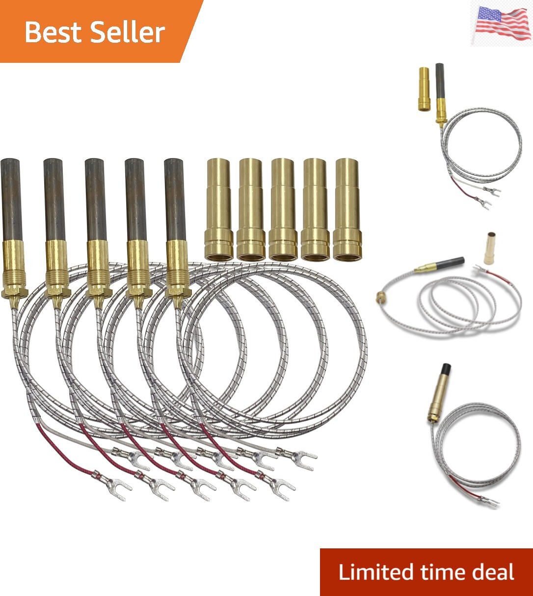 36" Thermopile Generator 750 Millivolt Thermopile with PG9 Adapter ...