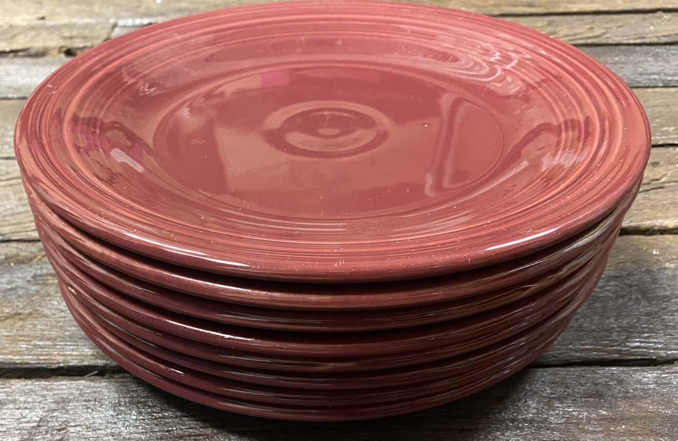 Set of 8 Fiesta Fiestaware Burgundy Claret Dinner Plates 10.25” Used ...