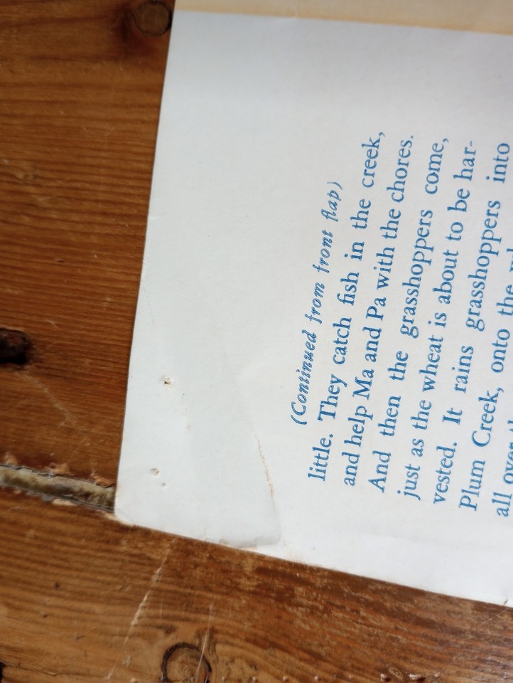 LAURA INGALLS WILDER On The Banks Of Plum Creek ORIG UNUSED DUST JACKET ...