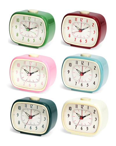 Retro Alarm Clock- Battery Powered, Analogue Bedside Clocks, Vintage ...