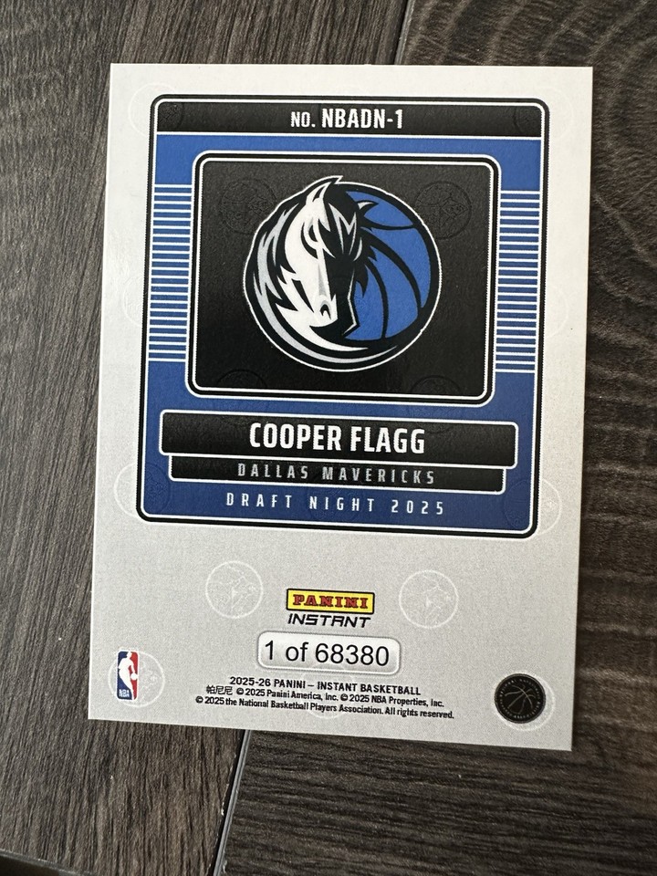 2025 Panini Instant NBA Draft Night #1 Cooper Flagg RC | eBay
