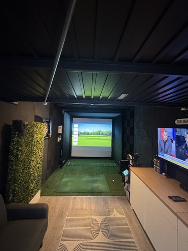 Golf Simulator Hitting Enclosure – GolfBays SimBox PRO+ Impact Screen ...
