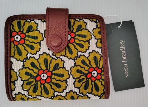 VERA BRADLEY Cloth Pinwheels Flower Earthtone Small Tab Snap Fall ...