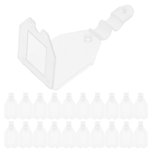 50 Pcs Price Tag Retail Tags Plastic Hanger Labels Clear Holders | eBay