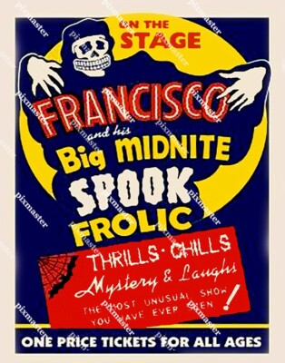 MIDNIGHT SPOOK SHOW FRANCISCO 1940 ALIANCE MOVIE THEATRE 11 X 14 FROLIC ...