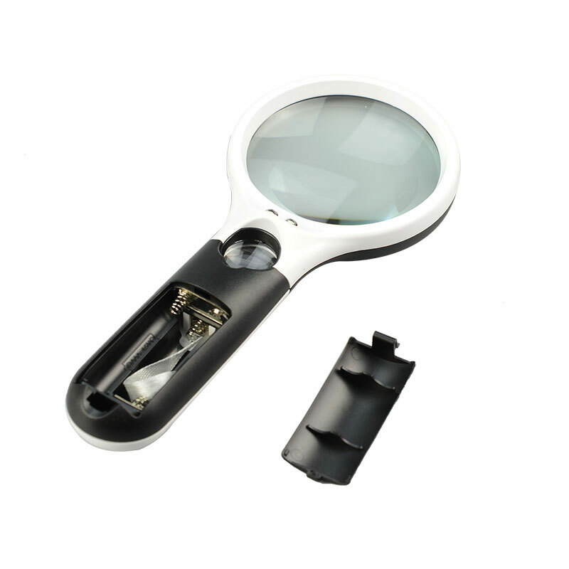 3LED Handle Bifocal Len Magnifying Glass for Geological Prospecting ...