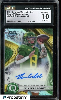2024 Bowman U Best Dillon Gabriel RC Rookie AUTO CGC 10 GEM MINT | eBay