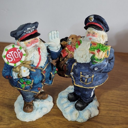 Police Santa Claus Christmas Figurines ~ 4" Tall | eBay