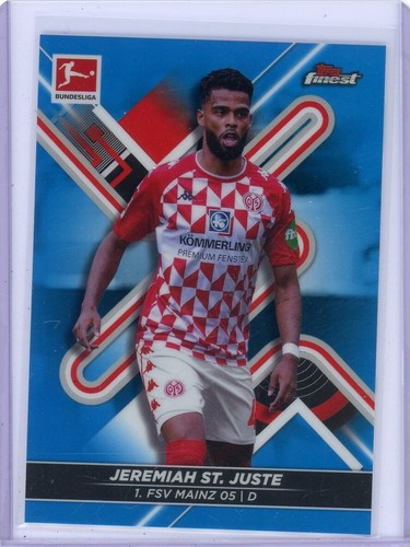 jeremiah st. juste 2021-22 topps finest bundesliga blue refractor 109/ ...