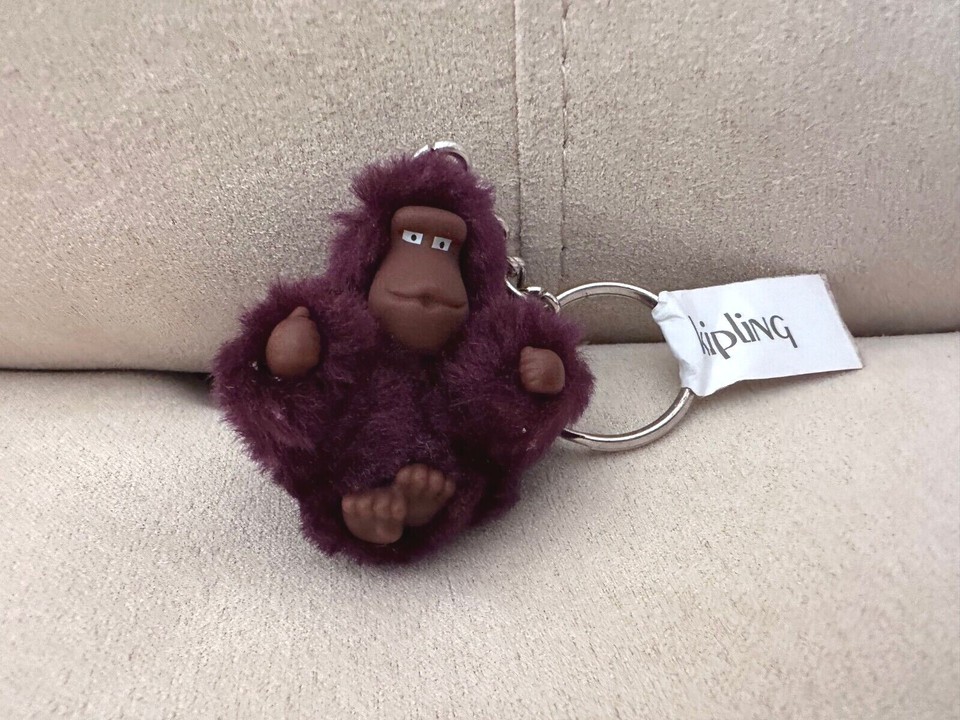 NWT KIPLING MONKEY KEYCHAIN KEY RING CHARM BLACK RED GRAY BLUE GREEN ...