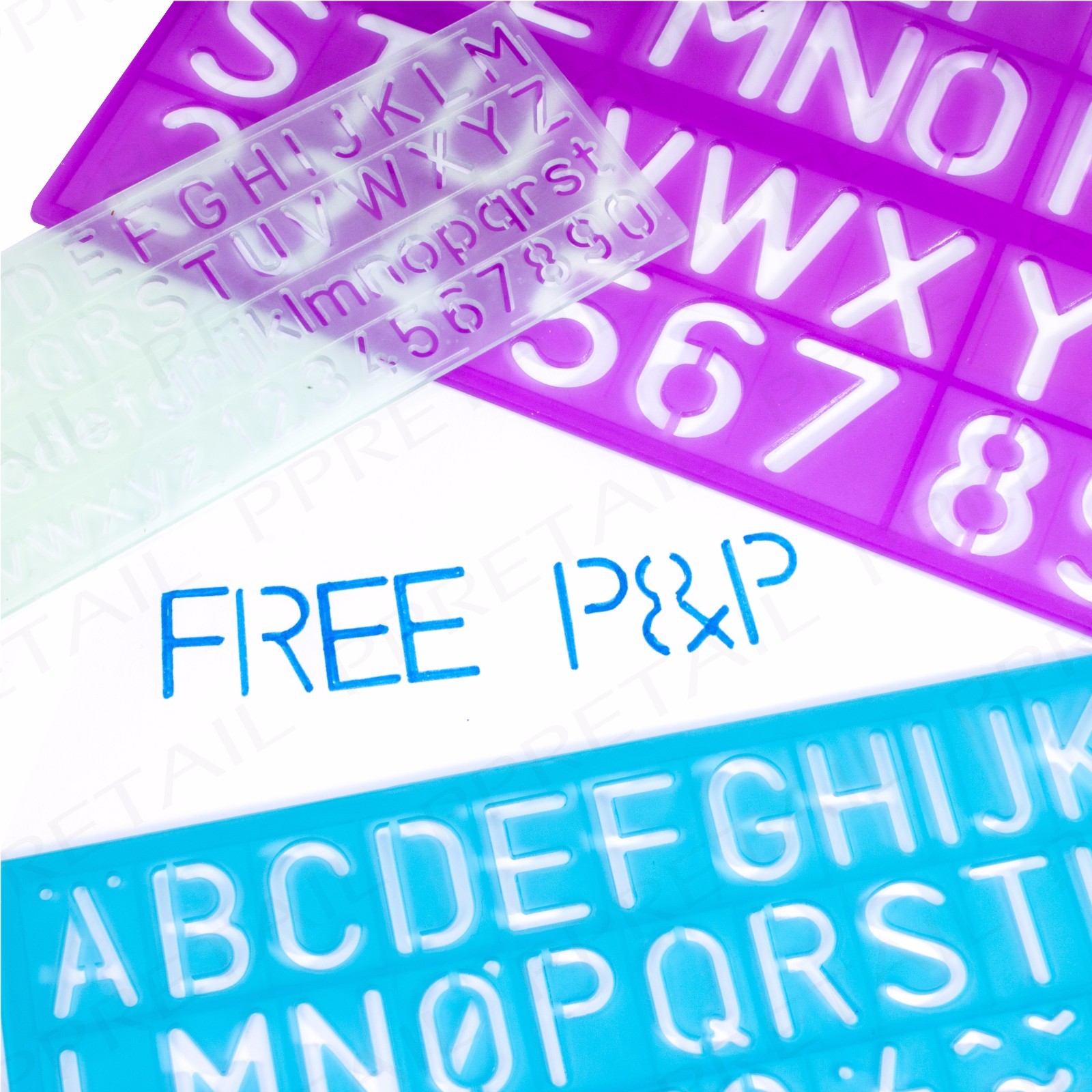 LETTERS, NUMBERS & SYMBOLS STENCIL SET Kids Crafts Scrapbook/Card ...