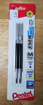 Pentel EnerGel Pen Refills MEDIUM Tip 0.7MM Liquid Gel Ink VIOLET 24561 ...
