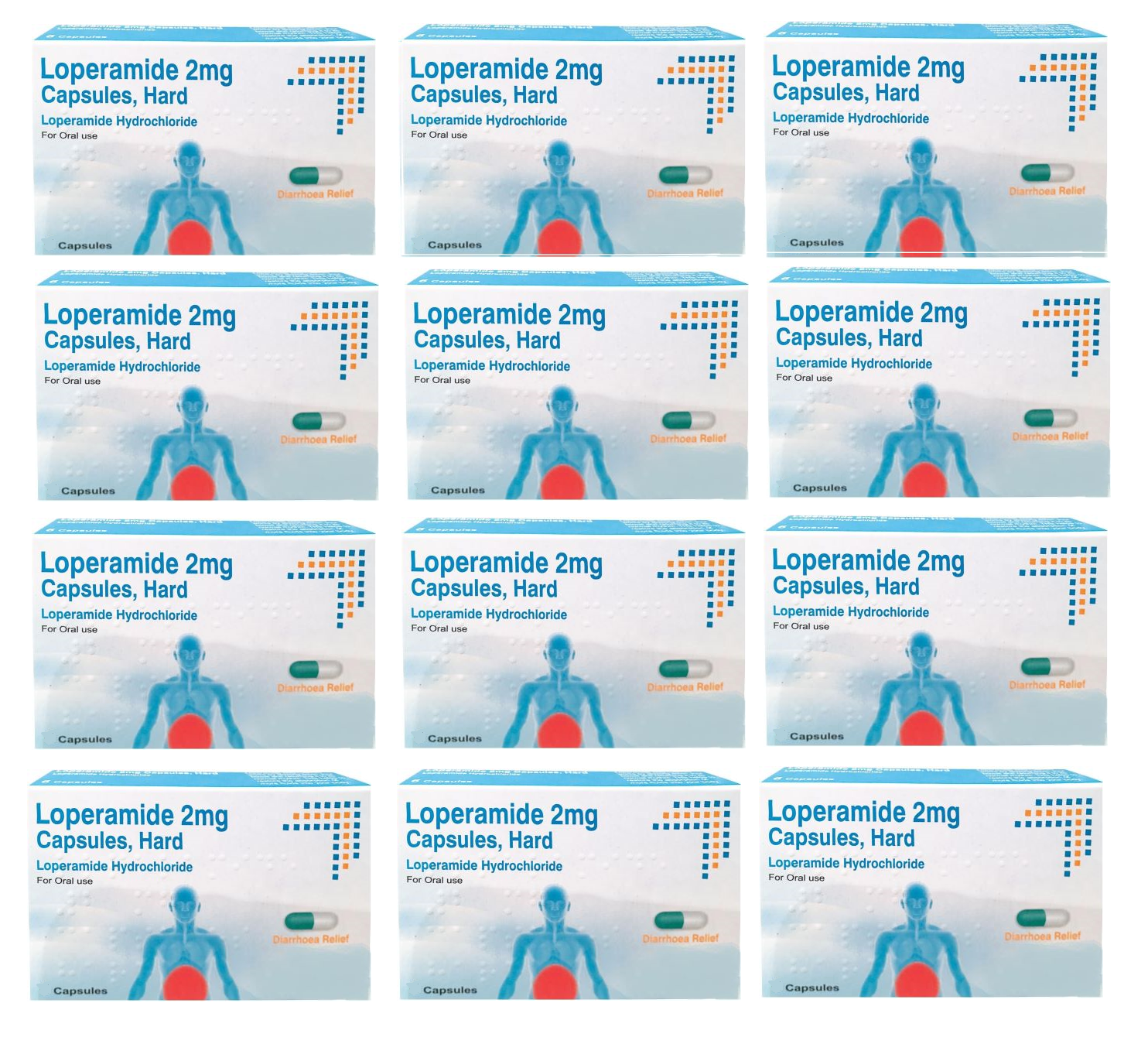Diarrhoea Relief Caps Loperamide 2mg 6's (12x6) 72 Capsules ...