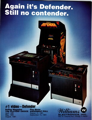 DEFENDER Arcade Game Magazine AD 1981 Original Vintage Retro 8.5" x 11 ...