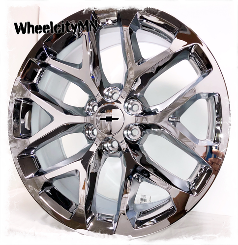 24" chrome OE replica Snowflake SFO wheels fits 2022 Chevy Silverado ...
