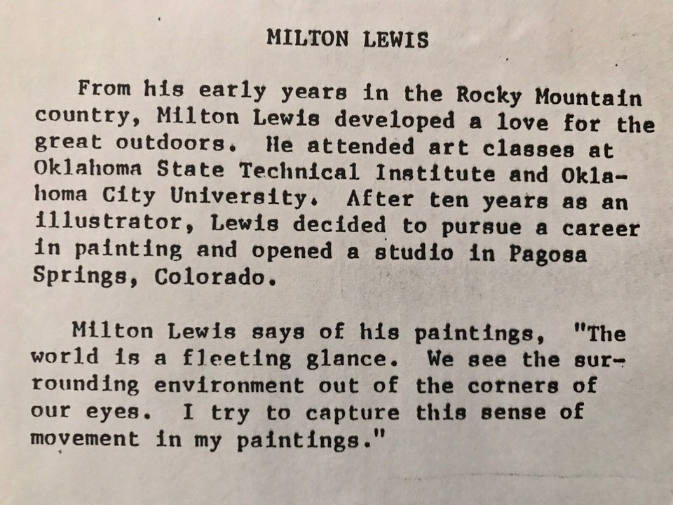 "SILENT HUNTERS" MATTED PRINT BY MILTON LEWIS NEW | eBay