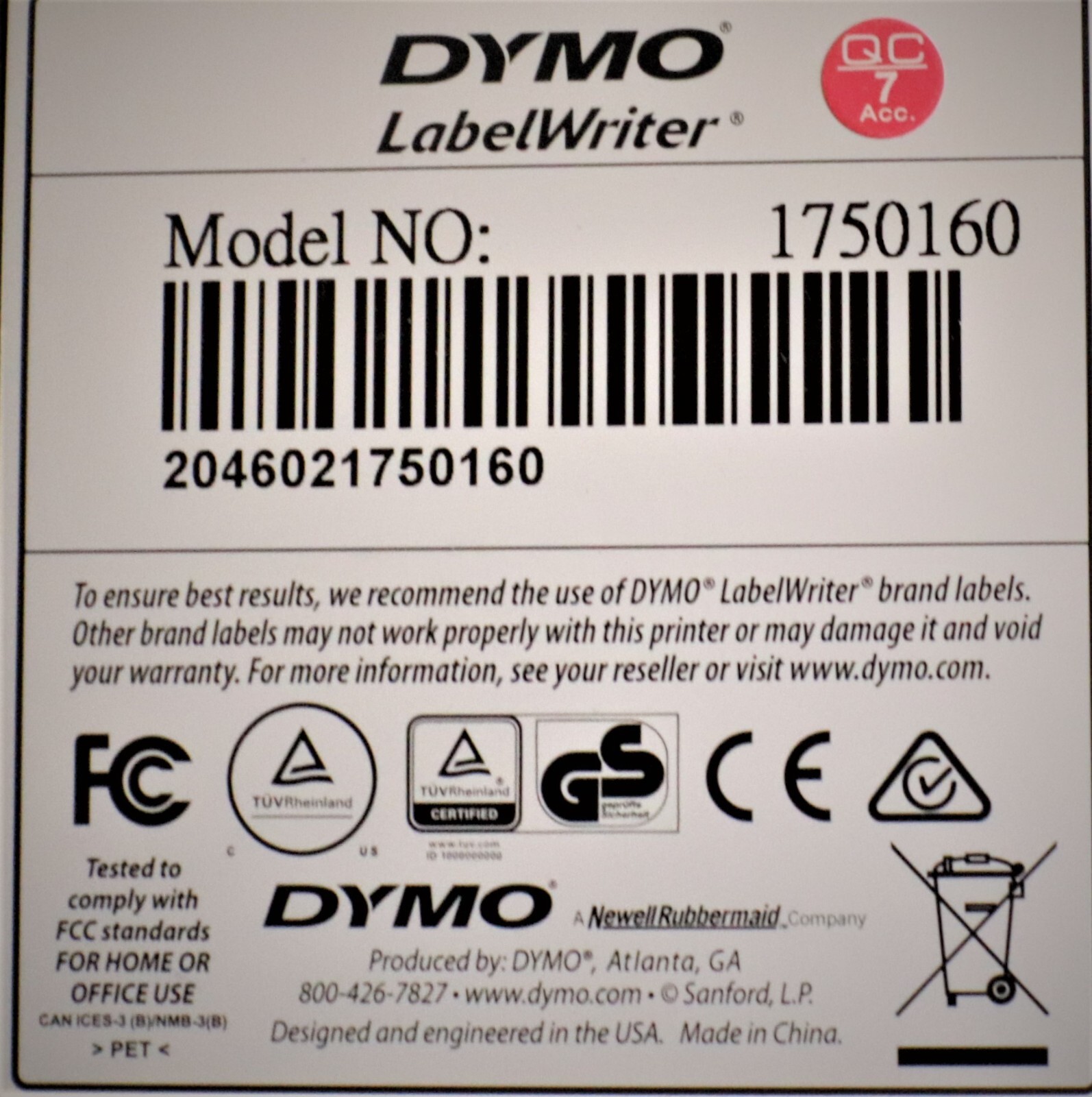 DYMO Label Writer 450 Twin Turbo Thermal Label Printer 1750160 (2395044 ...