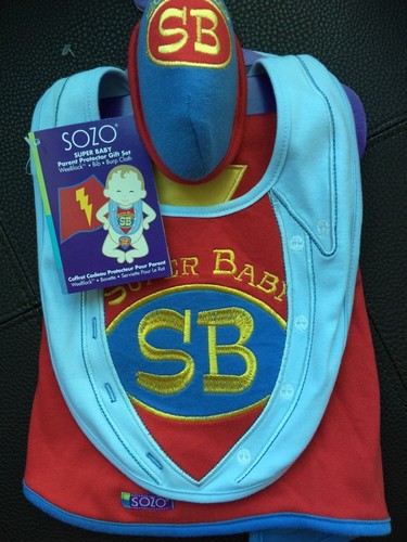 SOZO Baby Boy Super Hero GIFT SET Weeblock * Bib * Burp Cloth Super ...