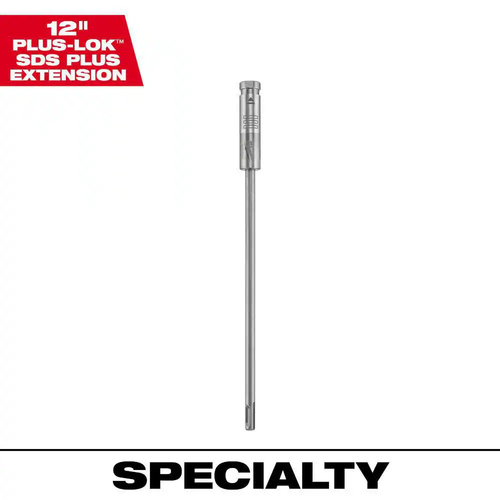 Milwaukee Carbide Bit Extension 12 In. Universal SDS Plus Pluslok Steel ...
