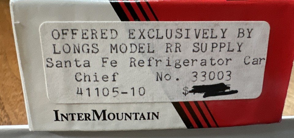 Intermountain HO Kit #41105-10 Refrigerator Car Santa Fe ‘The Chief ...