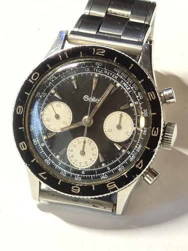 Vintage Gallet MultiChron Pilot Chronograph Watch Stainless Steel ...