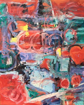 LARGE CONTEMPORARY ORIGINAL MODERN ABSTRACT CANVAS PAINTING ART Dan Byl ...