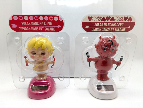Solar Dancing Cupid & Devil Bobblehead Figurines for Car Windows ...