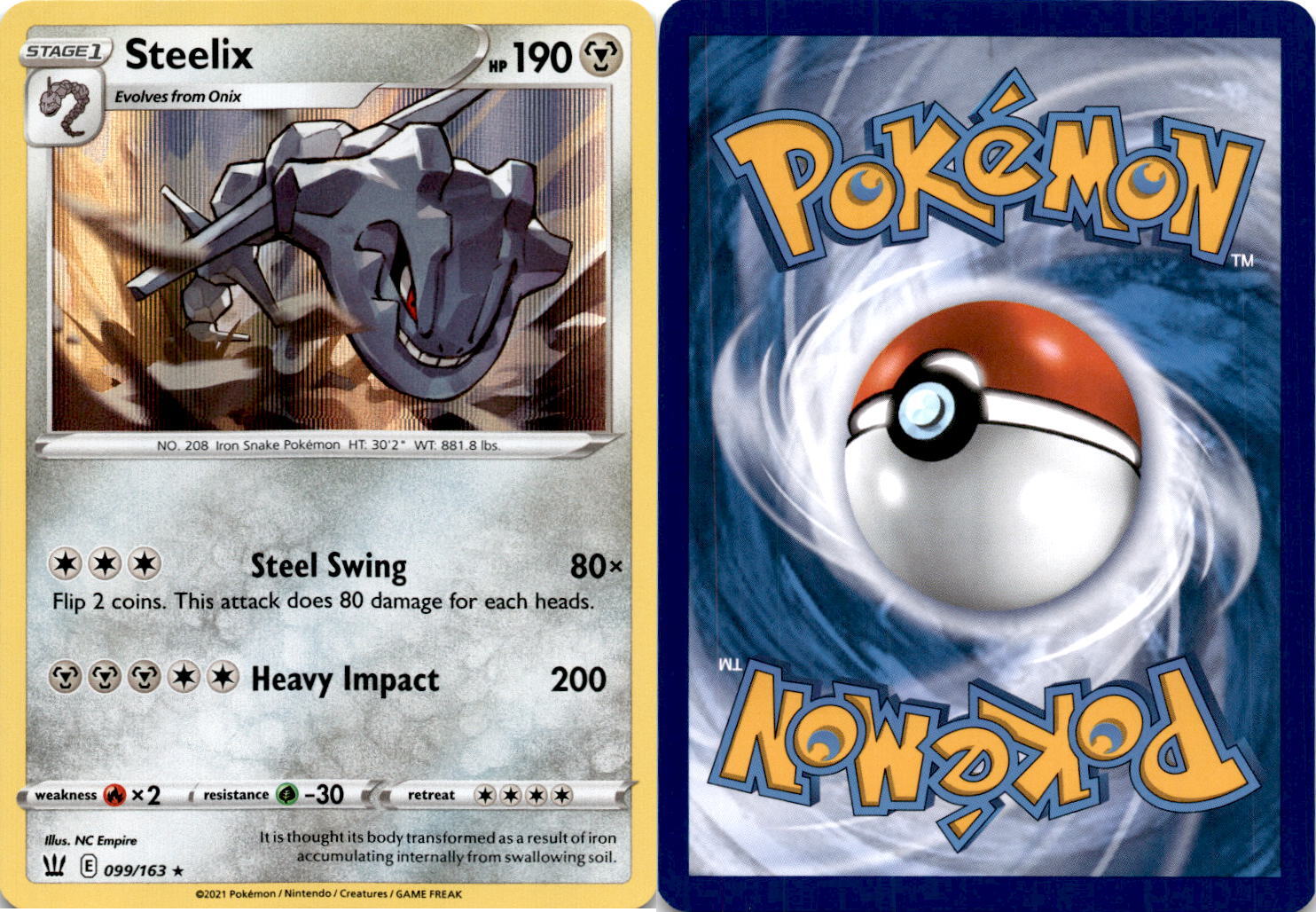 2021 Pokemon, Battle Styles, #99/163 Steelix, Holo Rare | eBay