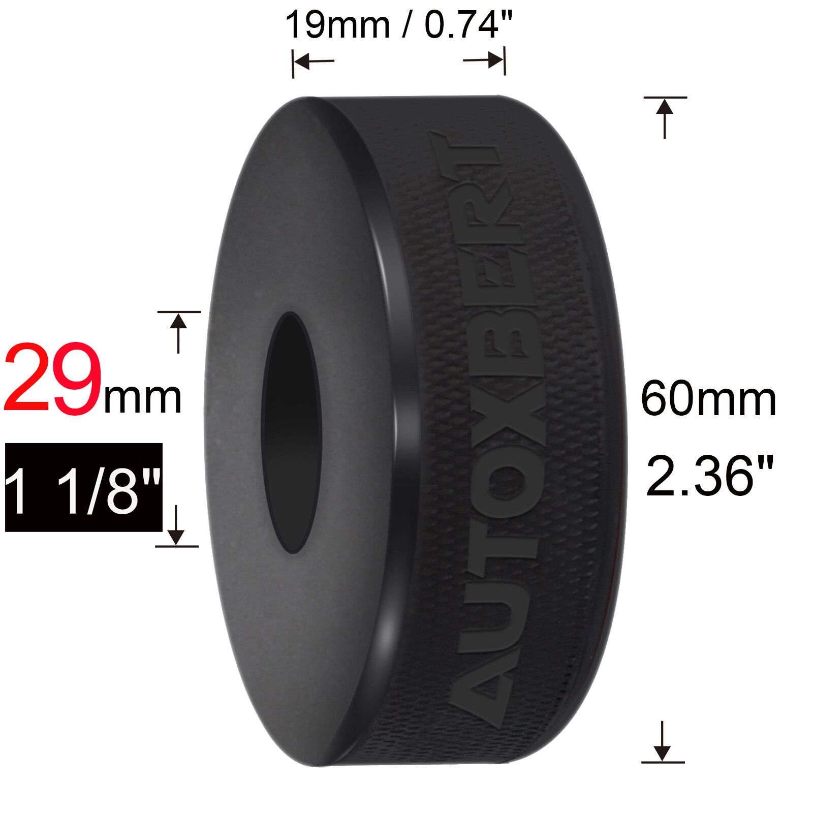 Medium Sized 60mm Bottle Jack Rubber Pad with 29mm Recess For A Safer ...