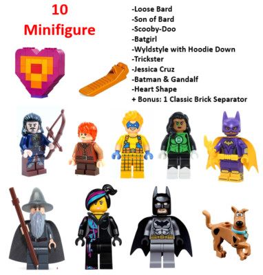10 Lego Minifigure LOT - Bard/Batman/Trickster/Scooby-Doo/Gandalf ...