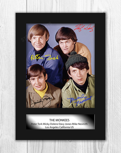 The Monkees A4 signed mounted photograph picture poster Choice of frame ...