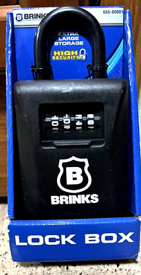 Brinks Resettable Lock Box Ex Large Capacity Steel Shackle 665-80001 ...