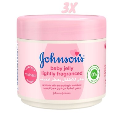 3X Johnson's Baby Jelly Lightly Fragranced 100 ML 3.38oz كريم بيبي ...