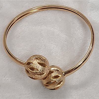 Gold Tone Ball End Bangle Bracelet | eBay