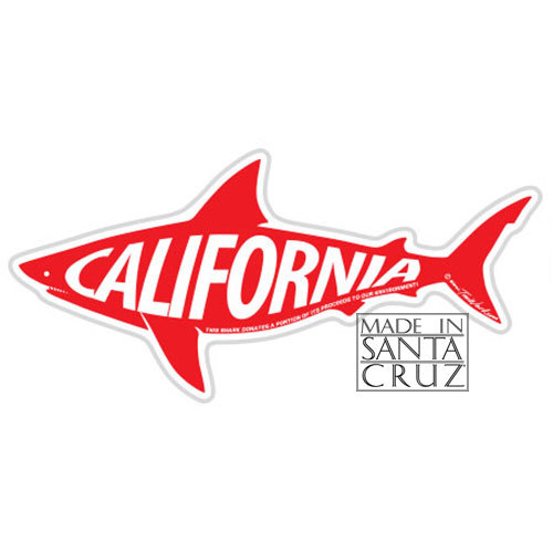 Santa Cruz or California Shark Sticker - Bumpersticker Vinyl Decal Tim ...