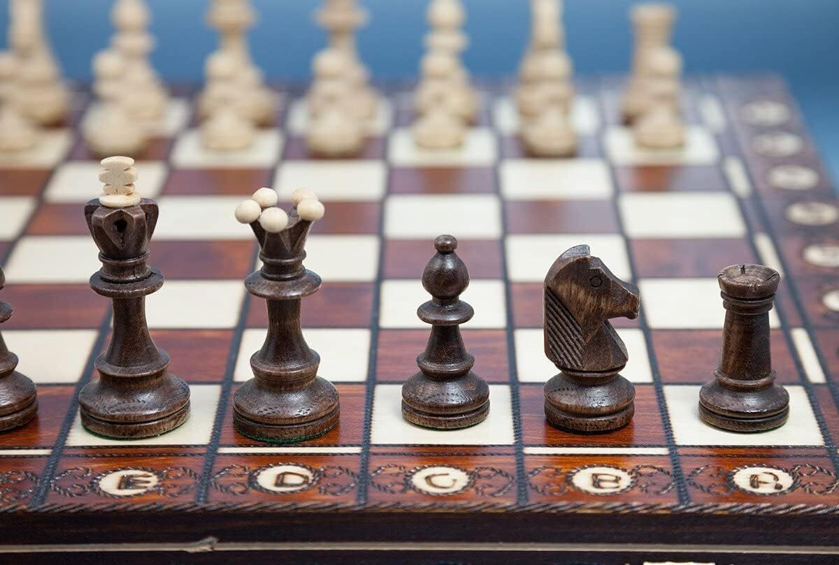 Handcrafted Chess Set 16 Inch Birch Wood Compact Gift For Beginners And ...