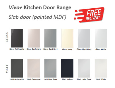 Vivo Gloss Matt Kitchen Cupboard Doors Drawers Painted Slab Replacement ...