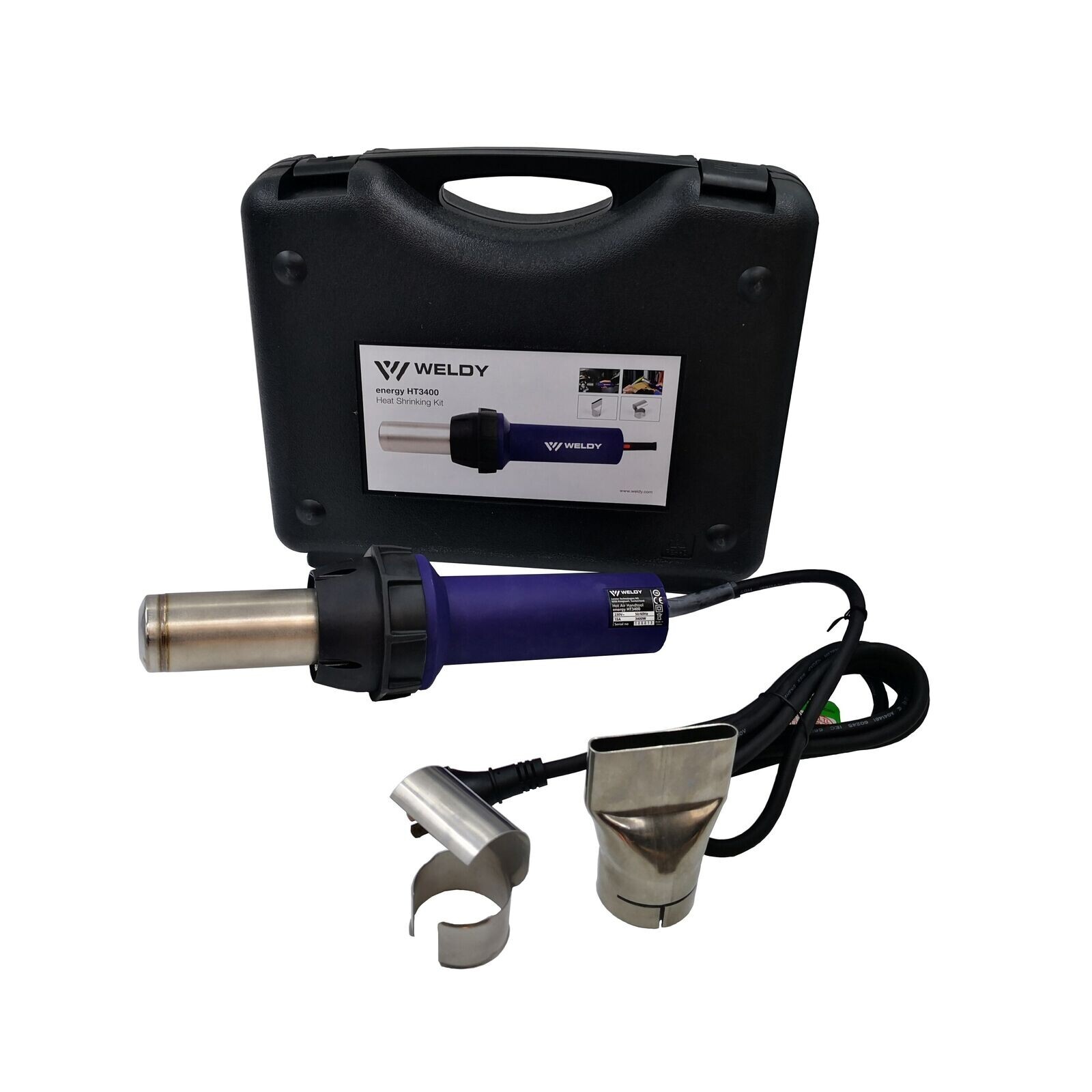 WELDY 3400W Heat Gun Plastic Welding Gun 230V Universal Kit Hot Air ...