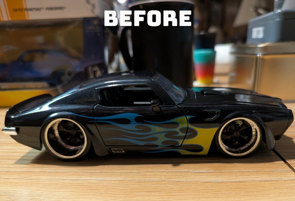 Custom Jada 1/24 Bigtime Muscle 1972 Pontiac Firebird Trans Am Charcoal ...