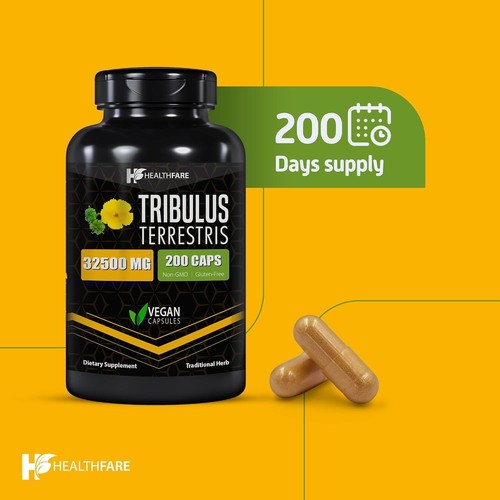 Healthfare Tribulus Terrestris 32,500mg 200 Caps High Potency Herbal ...