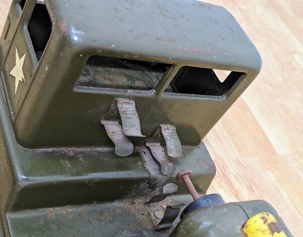 Vtg 50's NY-LINT TOYS VINT LG US ARMY N-24OO TOY MILITARY TRUCK with ...