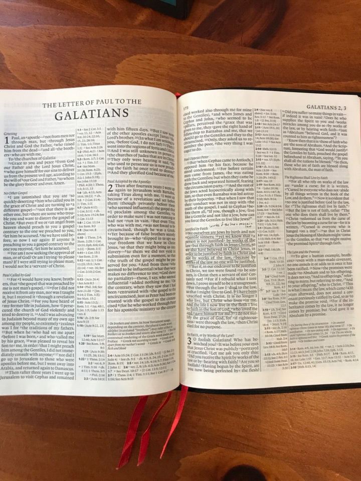 ESV Diadem Reference Edition with Apocrypha Black Calfskin leather, Red ...