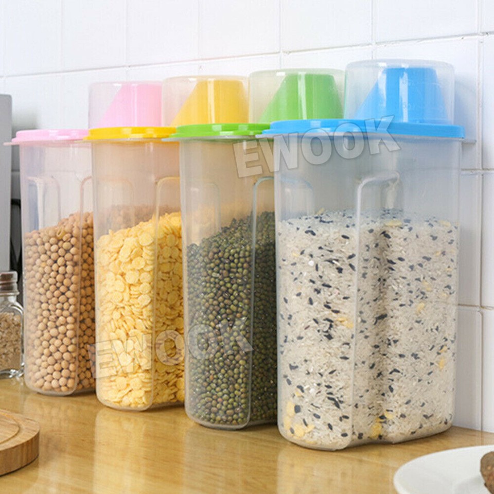 Wasel Plastic Dried Food Storage Containers Lids Box Jars Airtight ...
