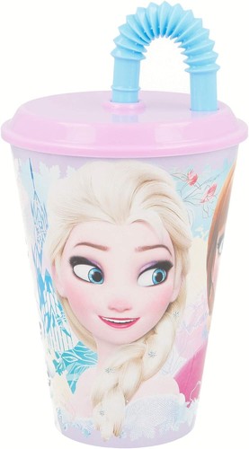Disney Frozen Tumbler Cup 430ml Capacity with Straw with Anna and Elsa ...