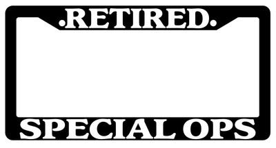 Black License Plate Frame Retired Special Ops Auto Accessory Novelty | eBay