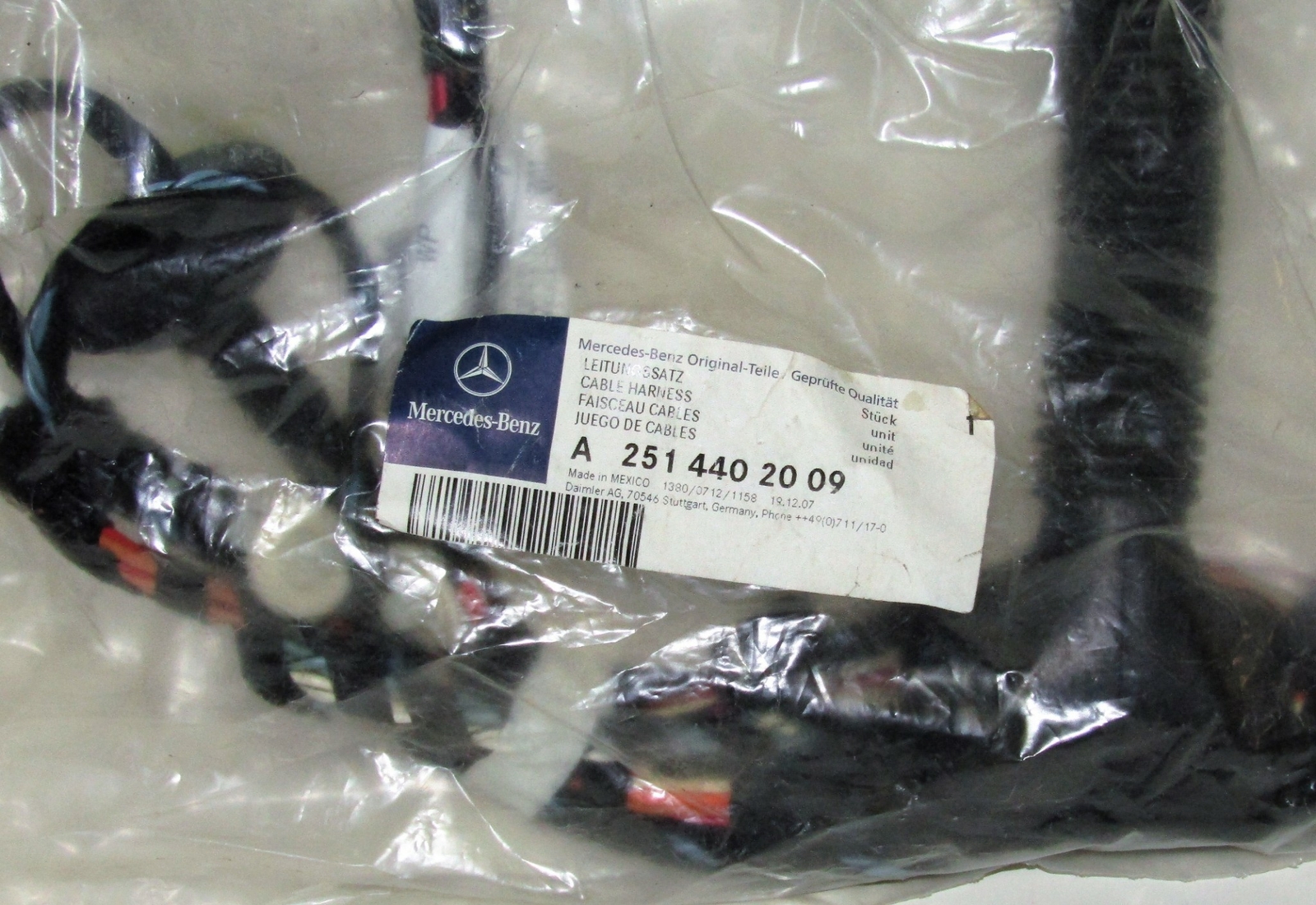 NEW GENUINE MERCEDES BENZ CABLE HARNESS OEM PART NO. A 2514402009 | eBay