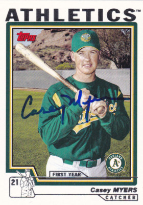 CASEY MYERS OAKLAND A'S SIGNED AUTOGRAPHED 2004 TOPPS BASEBALL CARD | eBay