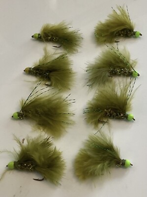 Fly Fishing Lures Olive Size 6 ( qty 8) | eBay UK