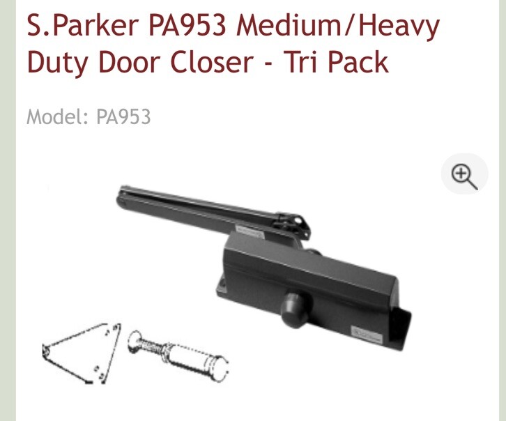 S Parker 953 AL Commercial Door Closer Adjustable Aluminum Series 950 ...