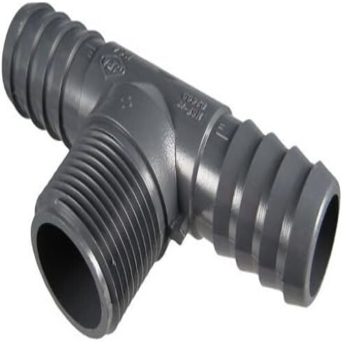 Dura 1403-015 , 1.5" Poly Pipe PVC Insert Tee INS x INS x MPT | eBay